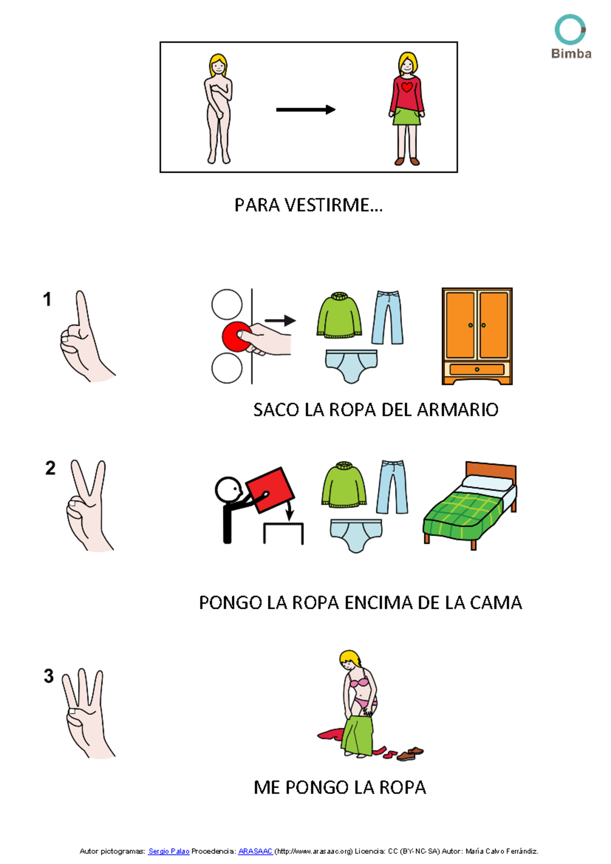 Rutina Saco la ropa del armario y me visto Femenino - Evaluación Y ...