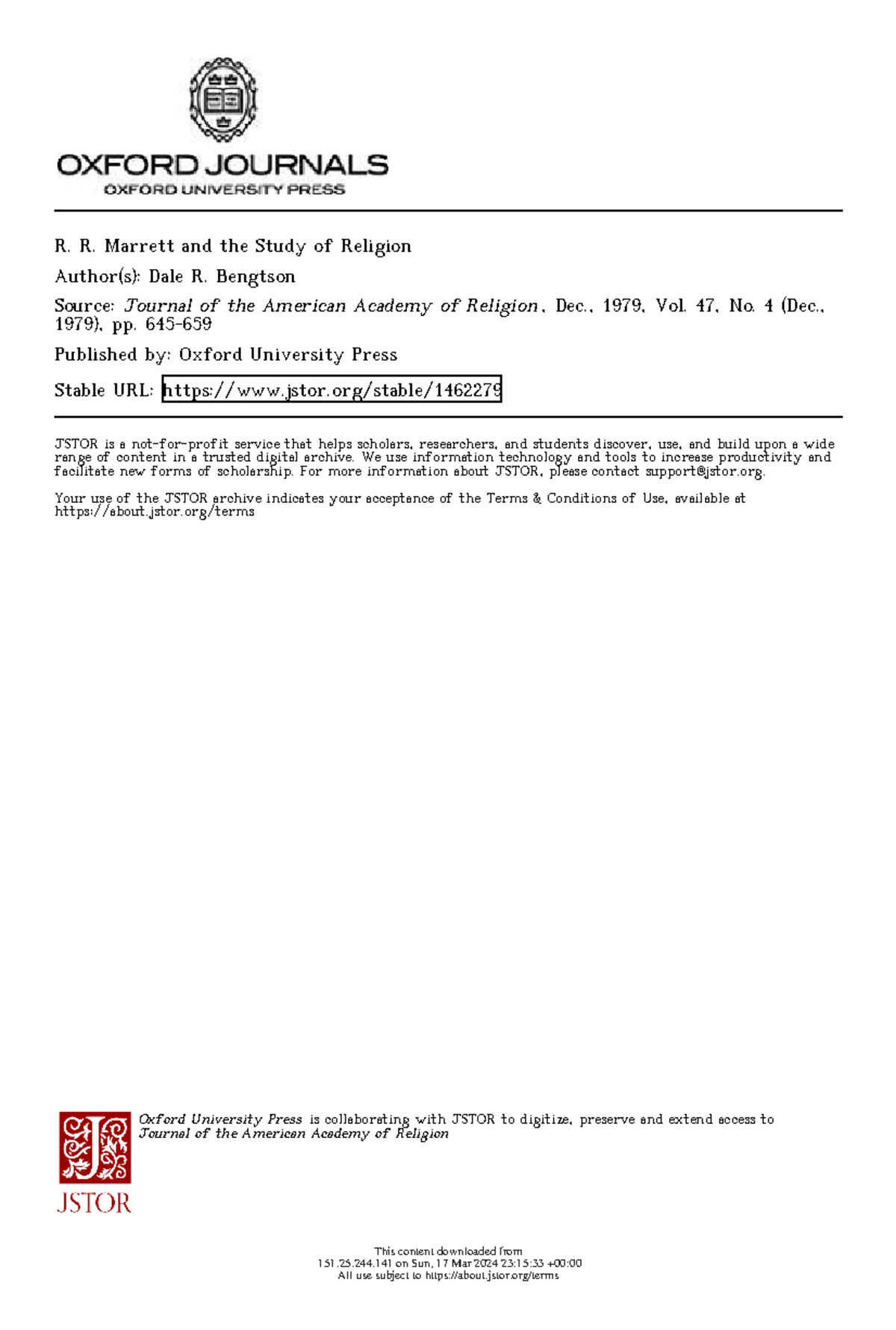 Marett tabu-mana - R. R. Marrett and the Study of Religion Author(s ...