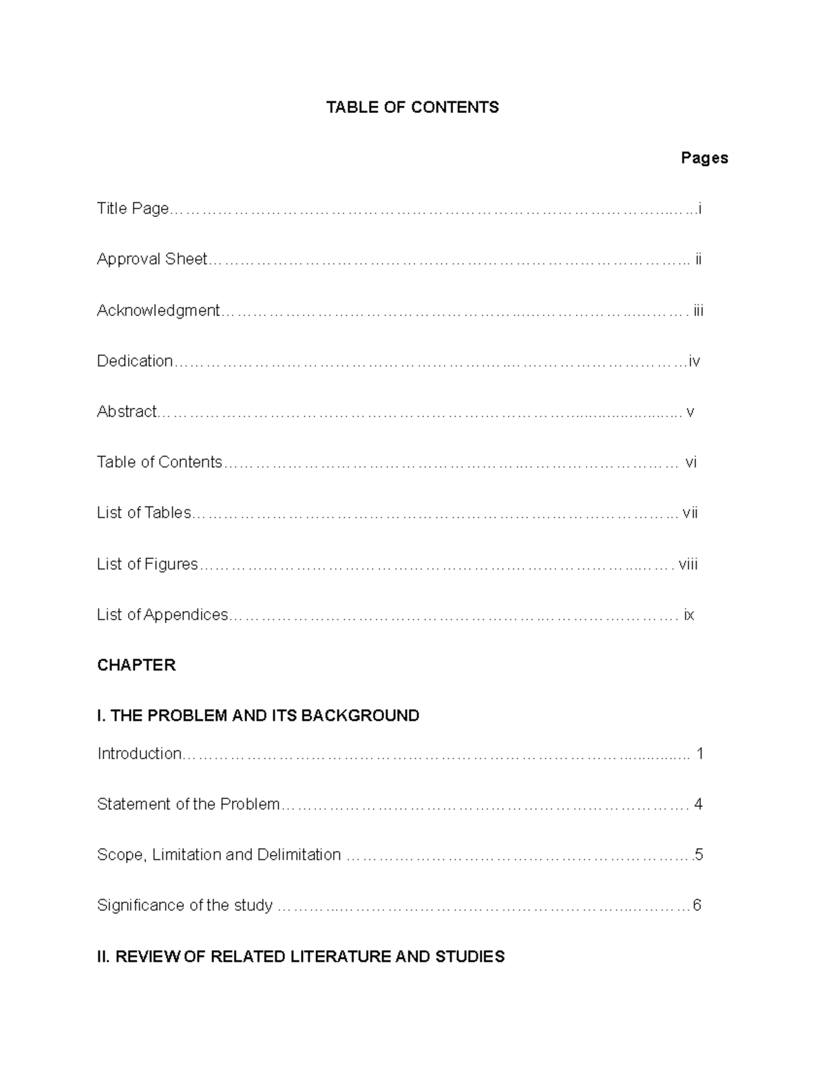 Table-OF- Contents - ABOUT RESEARCH - TABLE OF CONTENTS Pages Title ...