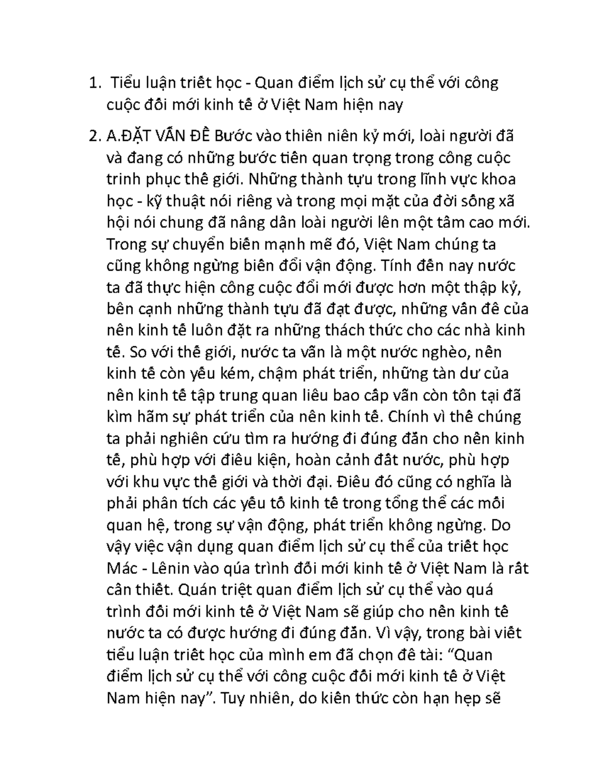 Tiểu luận triết học - Ti u lu n triếết h c - Quan đi m l ch s c th v i công ể ậ ọ ể ị ử ụ ể ớ ...