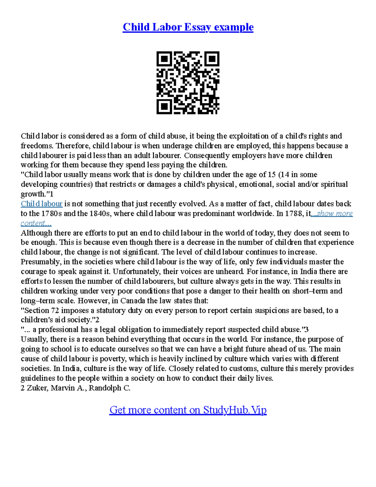 Child Labour In India Essay - Child Labor Essay example Child labor is ...