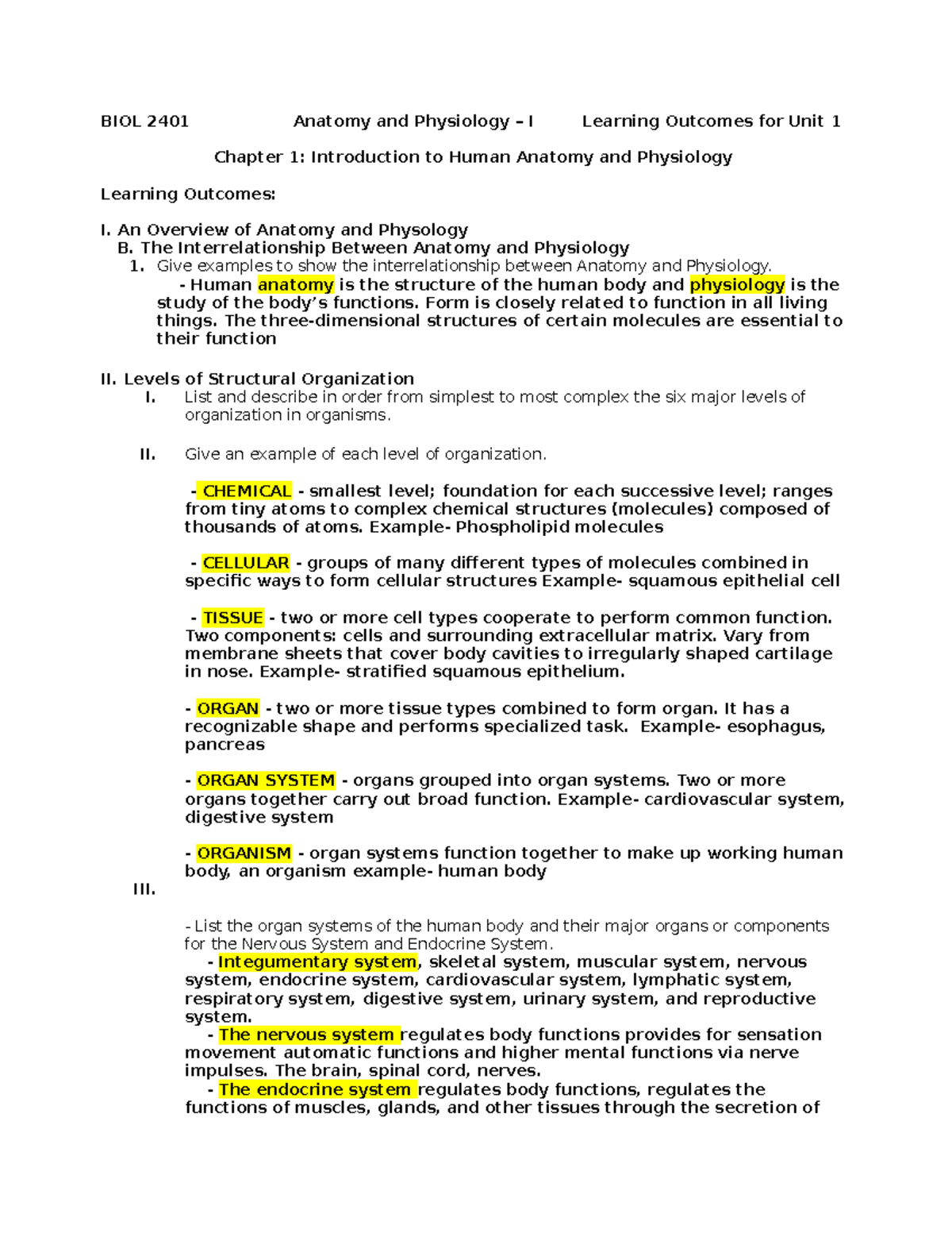 EXAM 1 Study Guide StuDocu