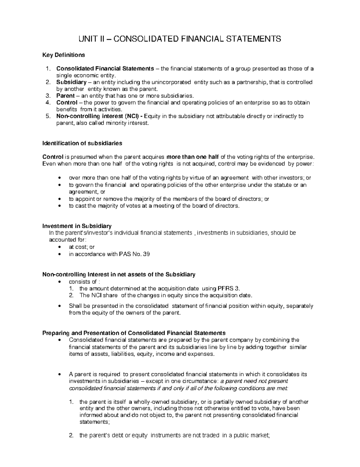 APR4 Unit II Midterm UNIT II CONSOLIDATED FINANCIAL STATEMENTS apr4-unit-ii-midterm-unit-ii-consolidated-financial-statements