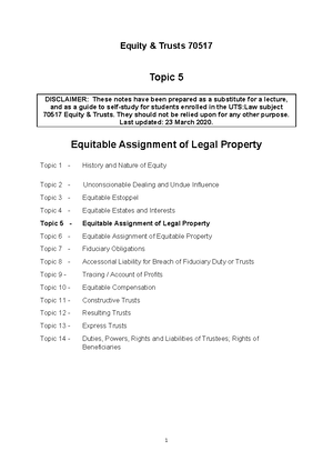Equity Trusts Cases - Case summaries - Equity & Trusts Key Cases Part 1 ...