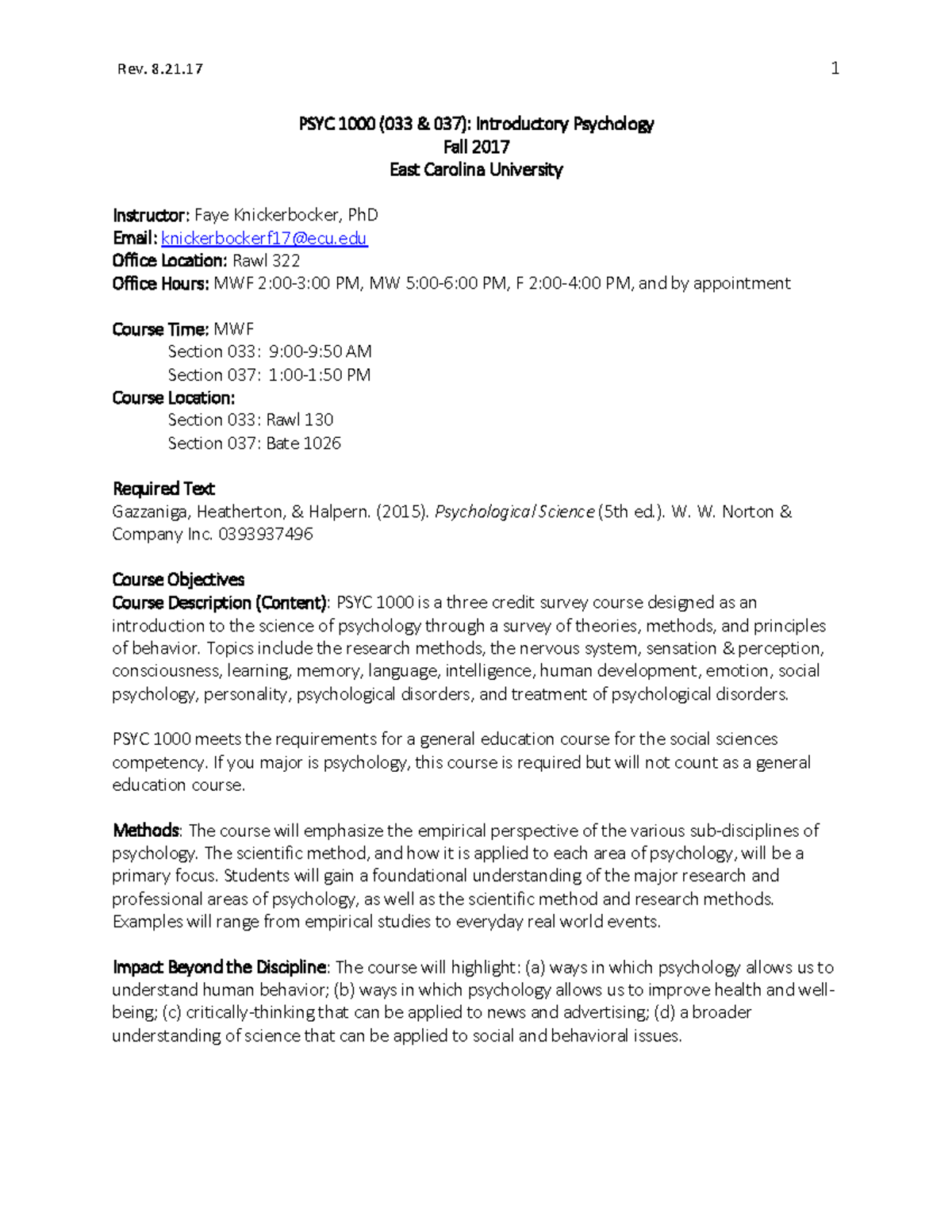 Psych 1000Syllabus F 17 - 1 Rev. 8.21 PSYC 1000 (033 & 037 ...
