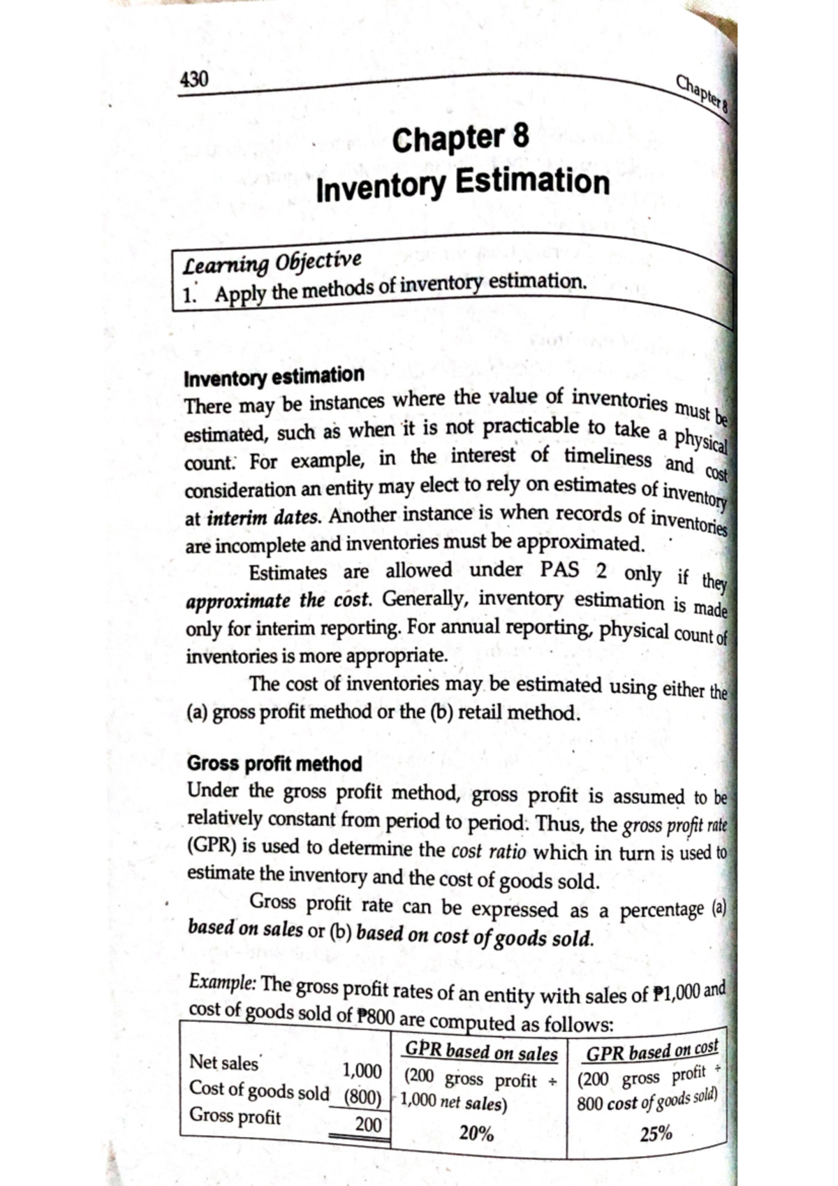 Intacc Chapter 8 Inventory Estimation - 430 Chapter 8 Inventory ...