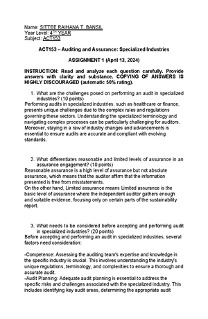 AUD Theory Notes - The process designed, implemented and maintained by ...