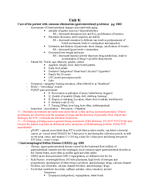265 Exam 2 Study Guide - EXAM 2 – ADV. MED SURG Unit 4 – Complex ...