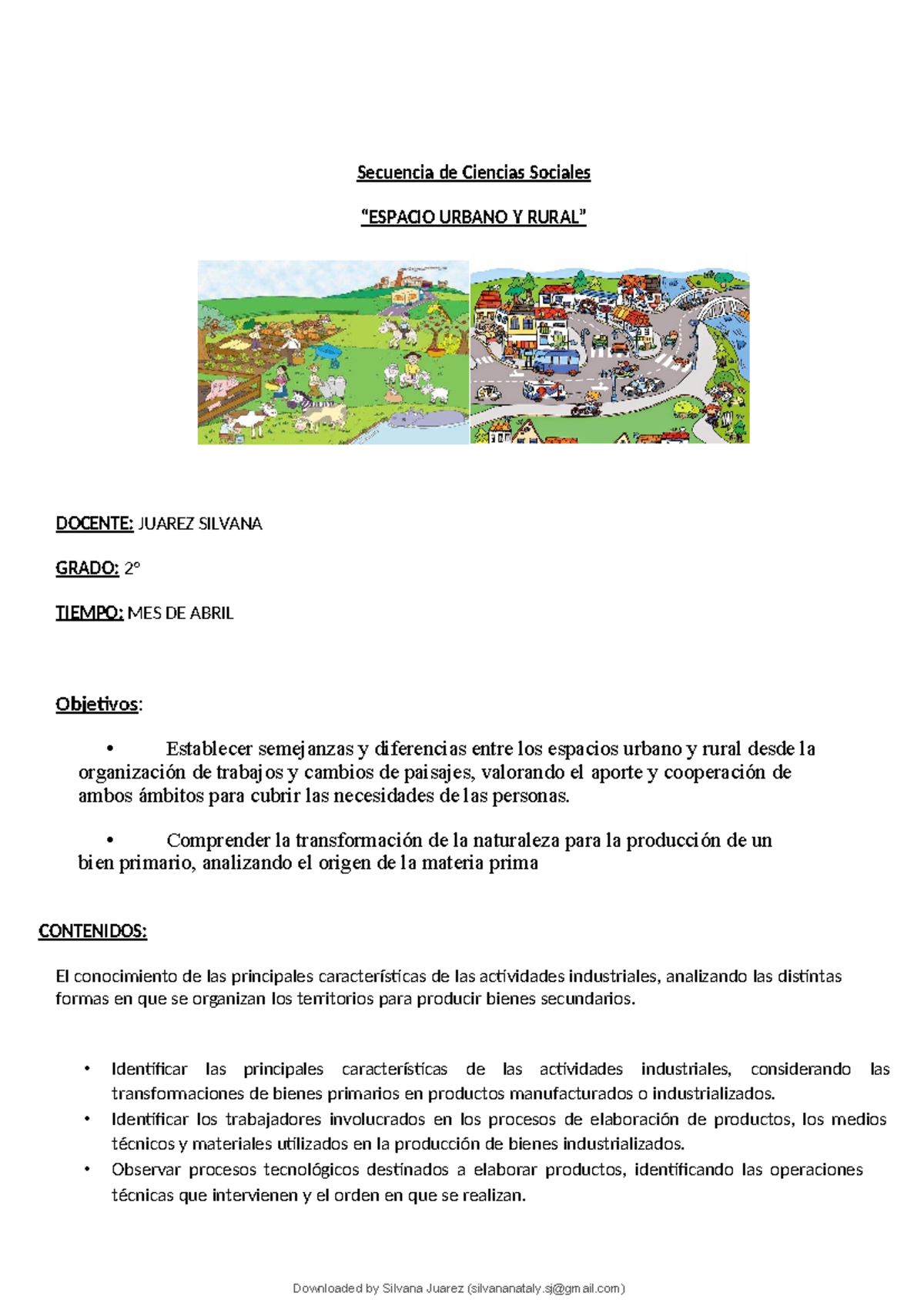 Sociales 2ª Abril - Secuencia de Ciencias Sociales “ESPACIO URBANO Y ...