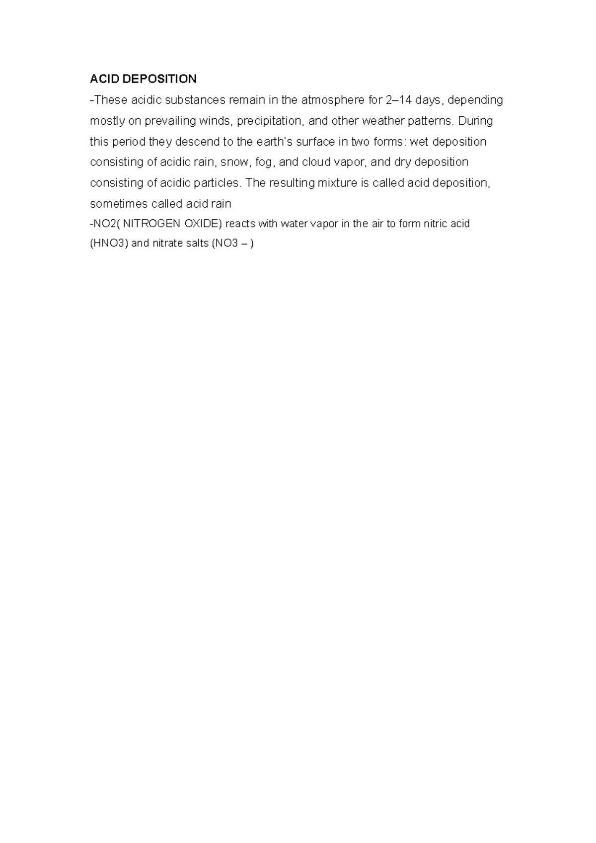 ACID Deposition - ACID DEPOSITION - These acidic substances remain in ...