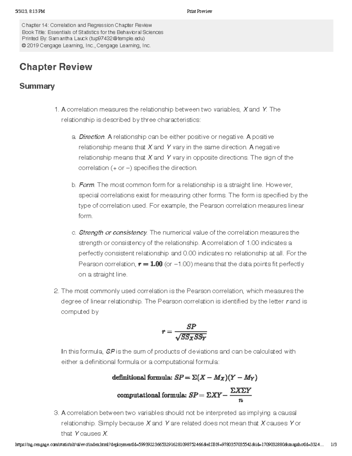 Stats for psych ch 14 review - 5/3/23, 8:13 PM Print Preview - Studocu