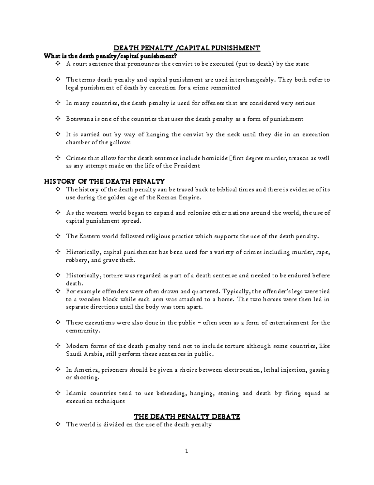 Capital Punishment Points - DEATH PENALTY /CAPITAL PUNISHMENT What is ...