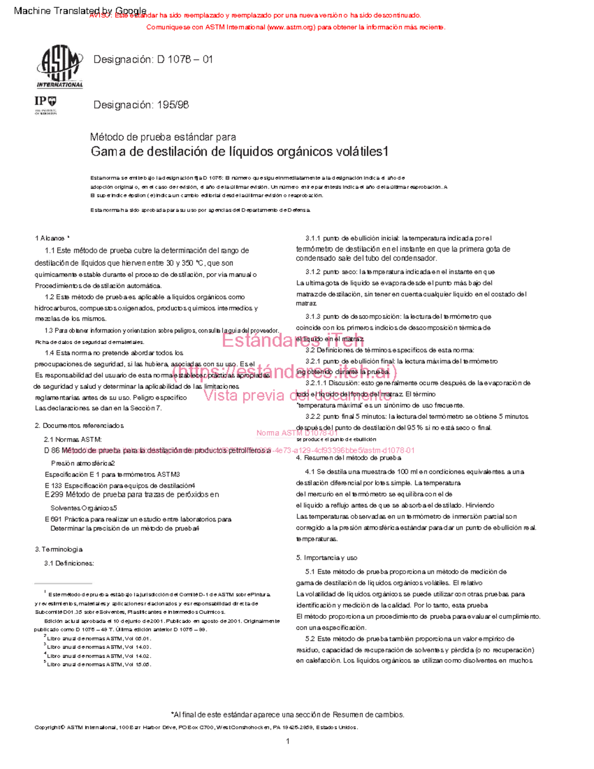 ASTM D1078 01 Español - Este método de prueba está bajo la jurisdicción ...