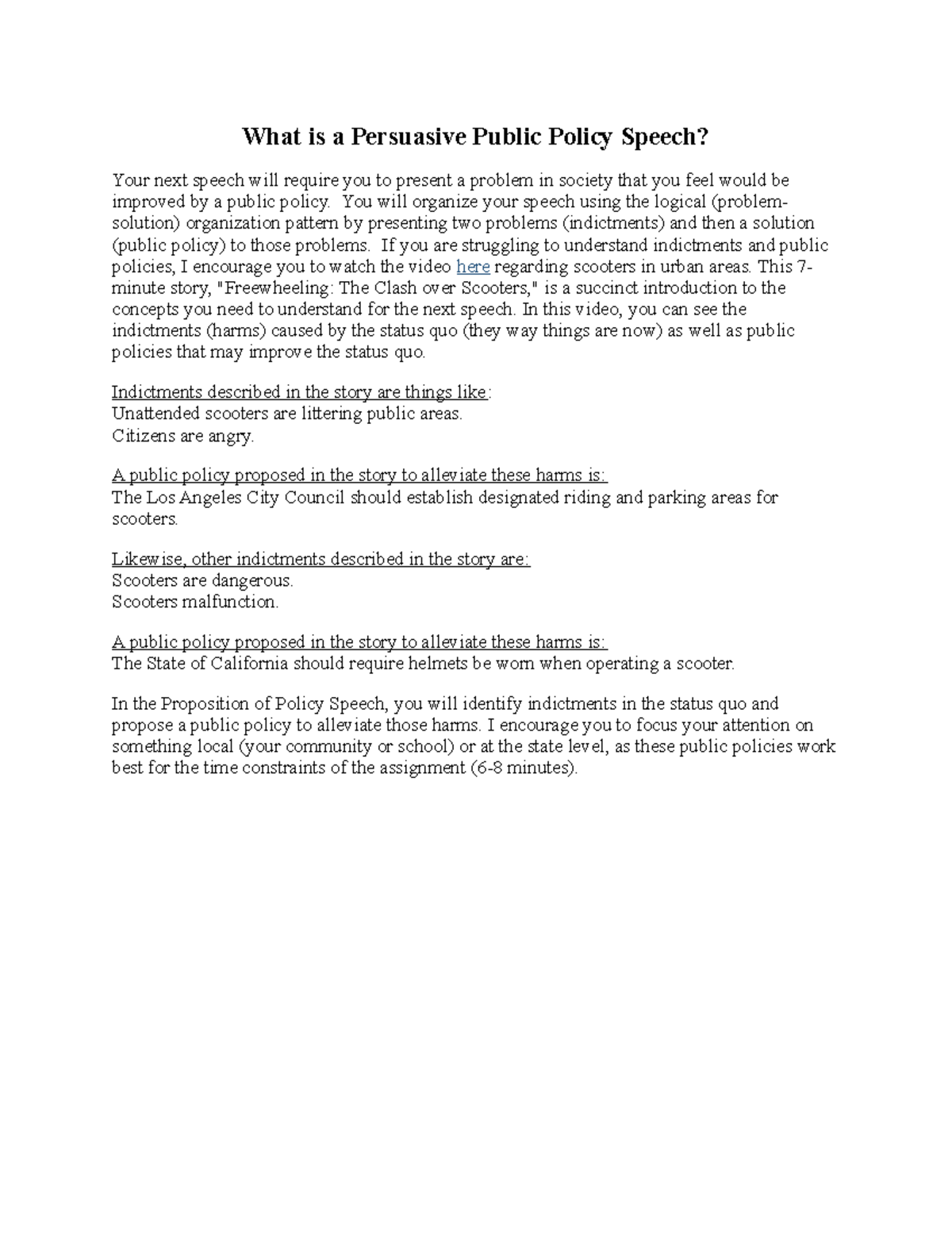 What is a Persuasive Public Policy Speech - You will organize your ...