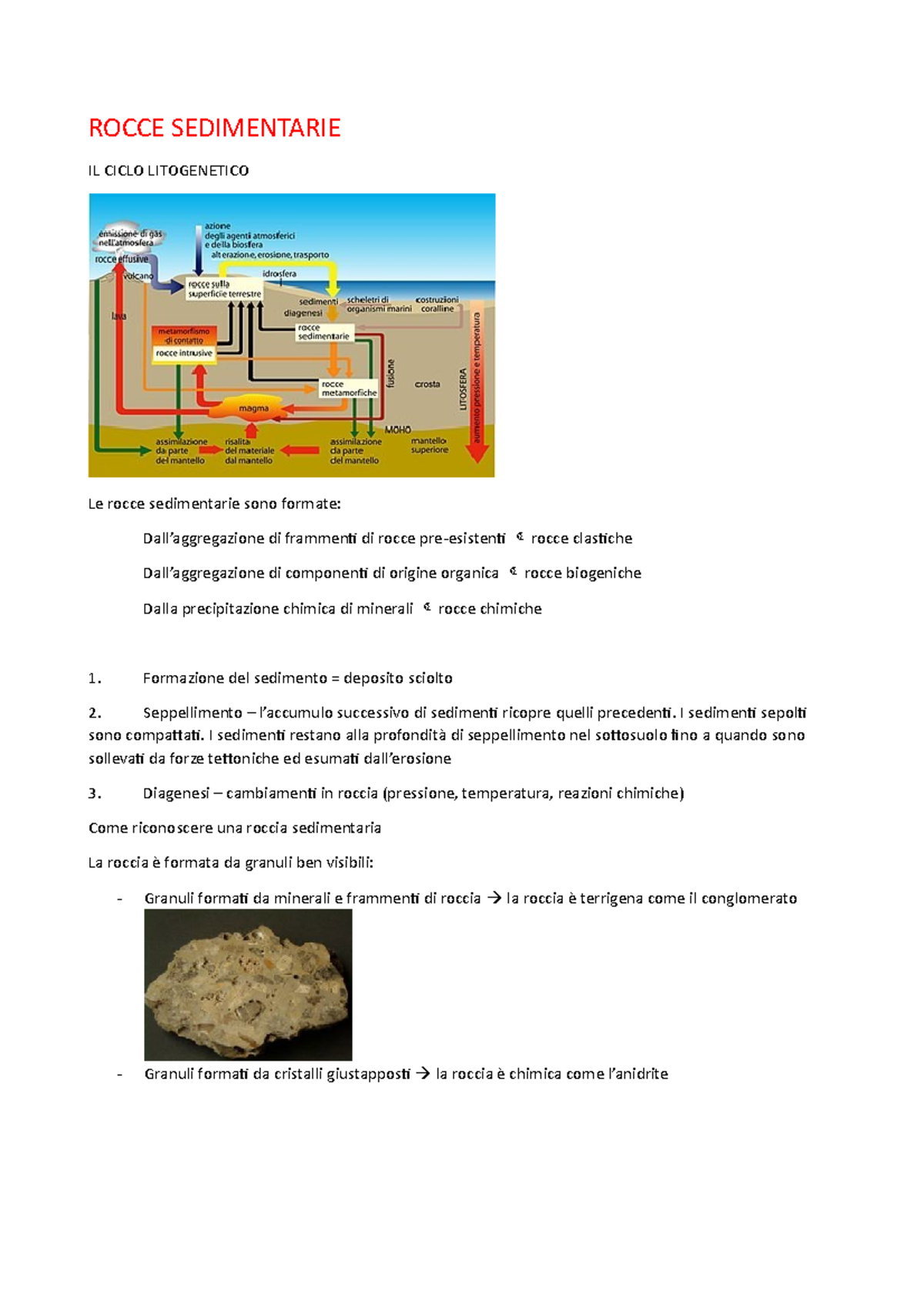 Rocce Sedimentarie - riassunto slide - ROCCE SEDIMENTARIE IL CICLO ...