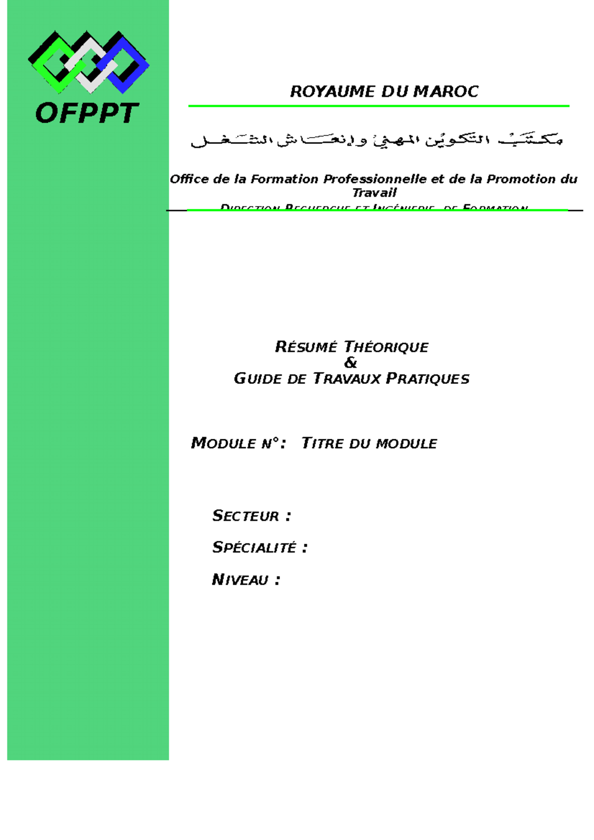 Climatisation - OFPPT ROYAUME DU MAROC MODULE N°: TITRE DU MODULE ...