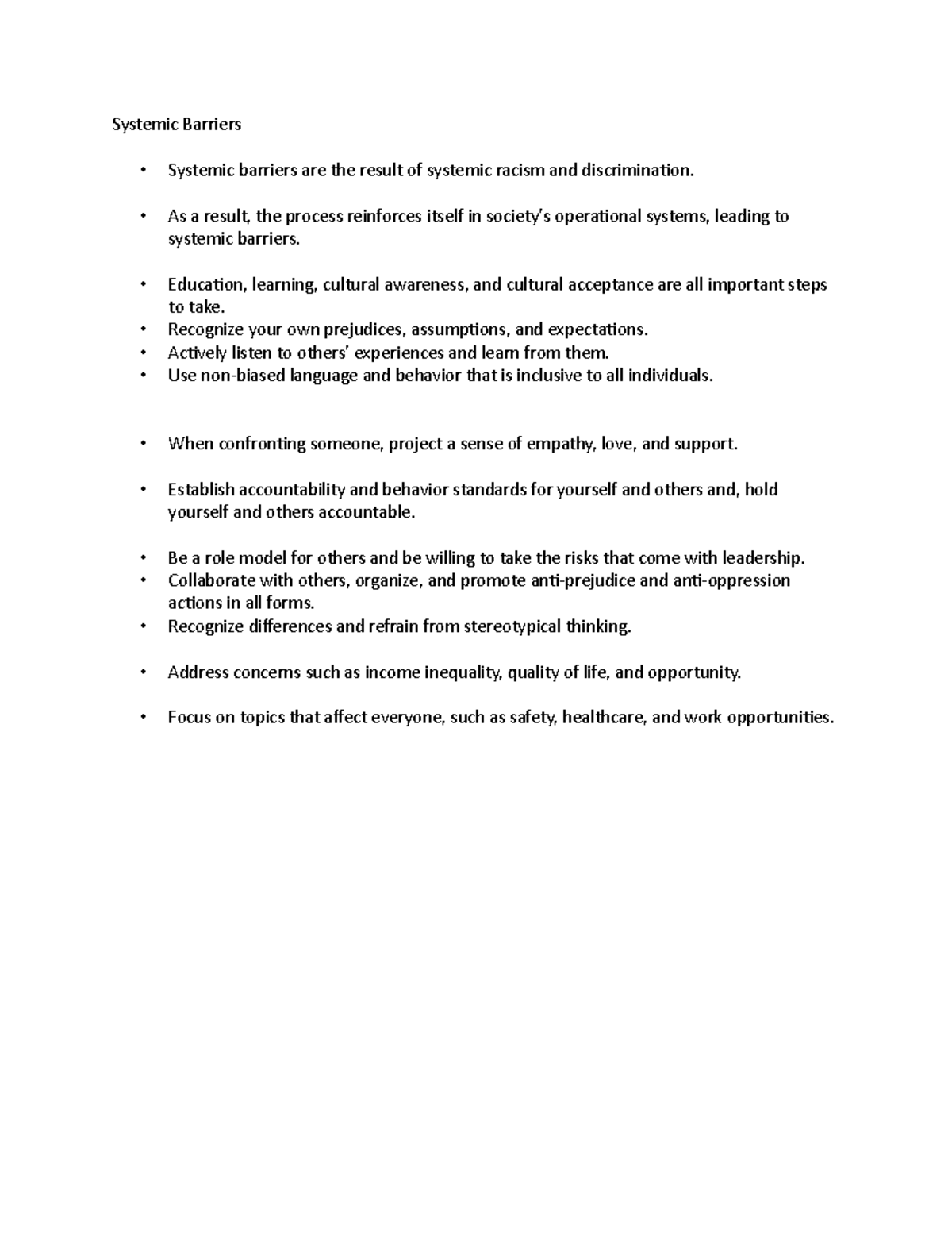 Systemic Barriers - General Business - Systemic Barriers Systemic ...