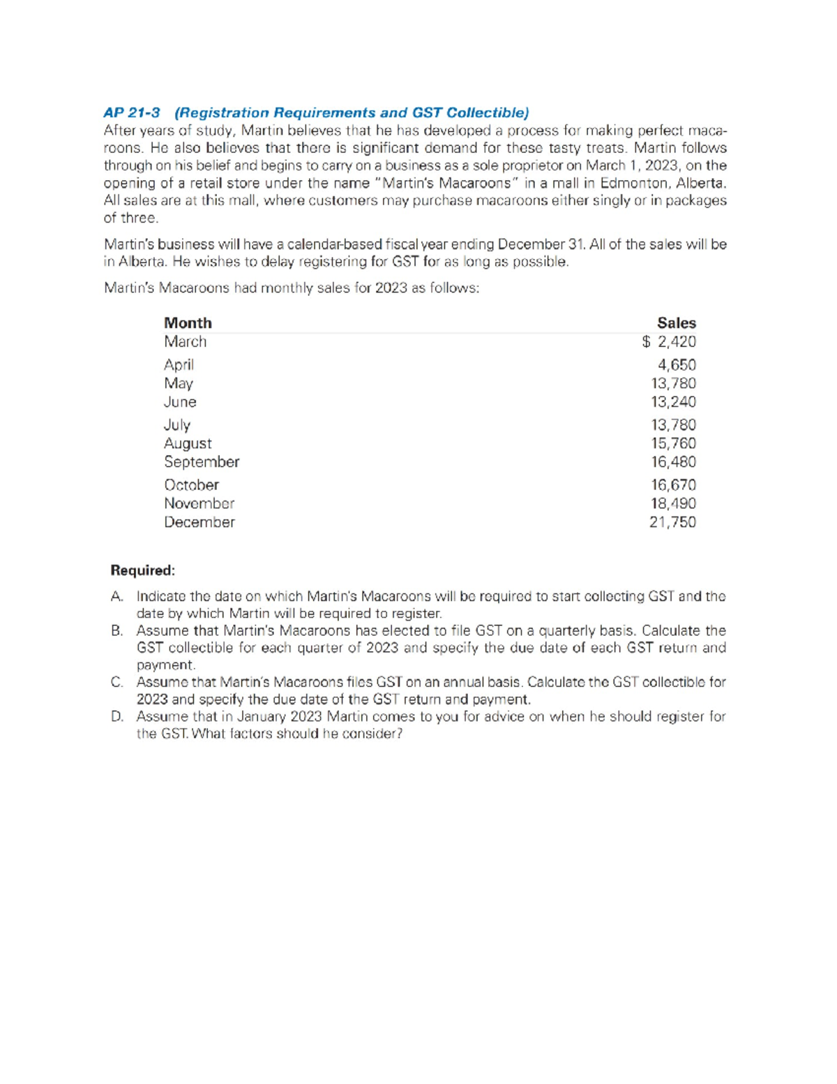 Assignment Problem 21-3 - ACCT 2235 - Studocu