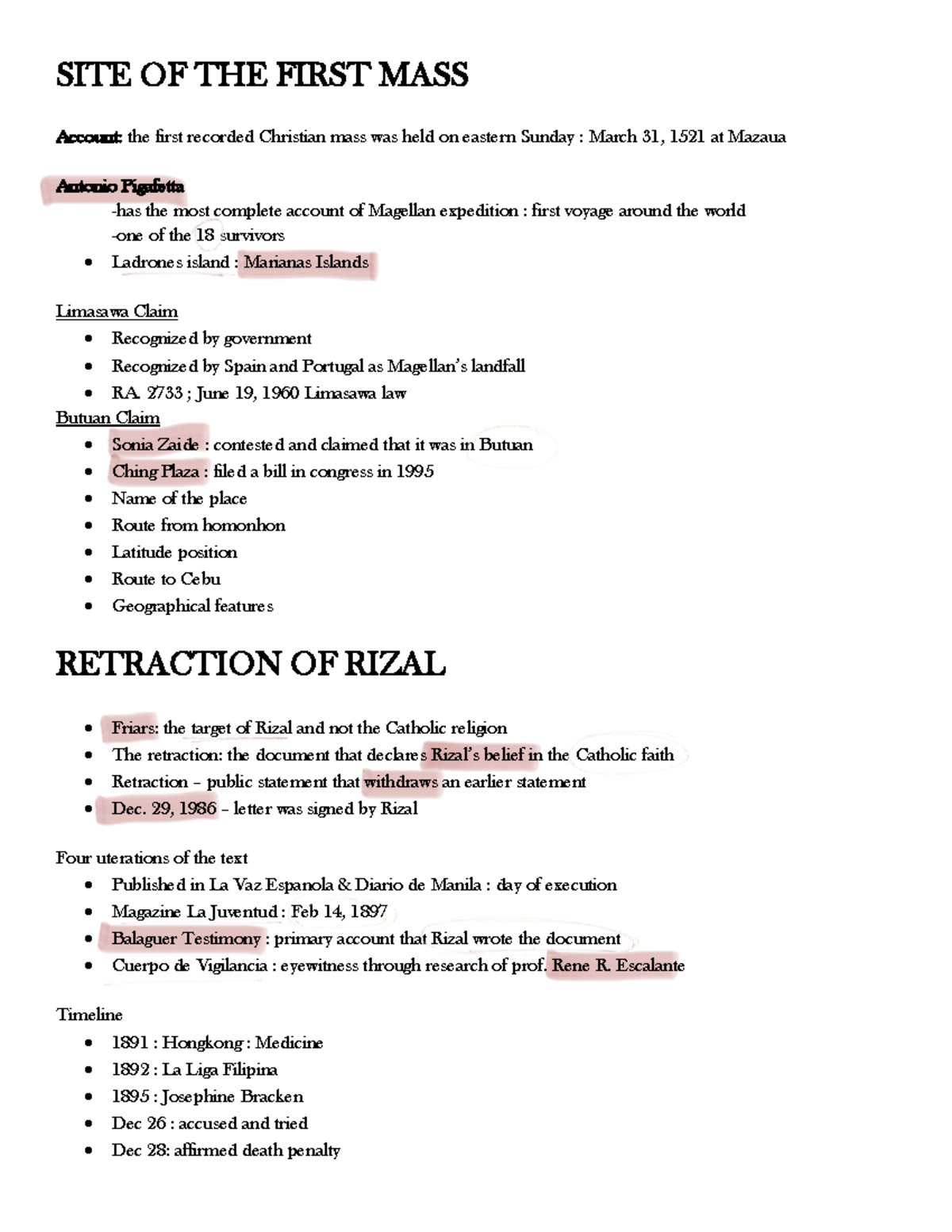Review finals - SITE OF THE FIRST MASS Account: the first recorded ...