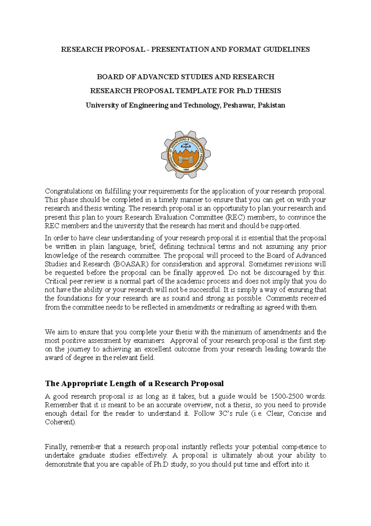 Revised Ph D Research Proposal Format 2019 - RESEARCH PROPOSAL - PRESENTATION AND FORMAT ...