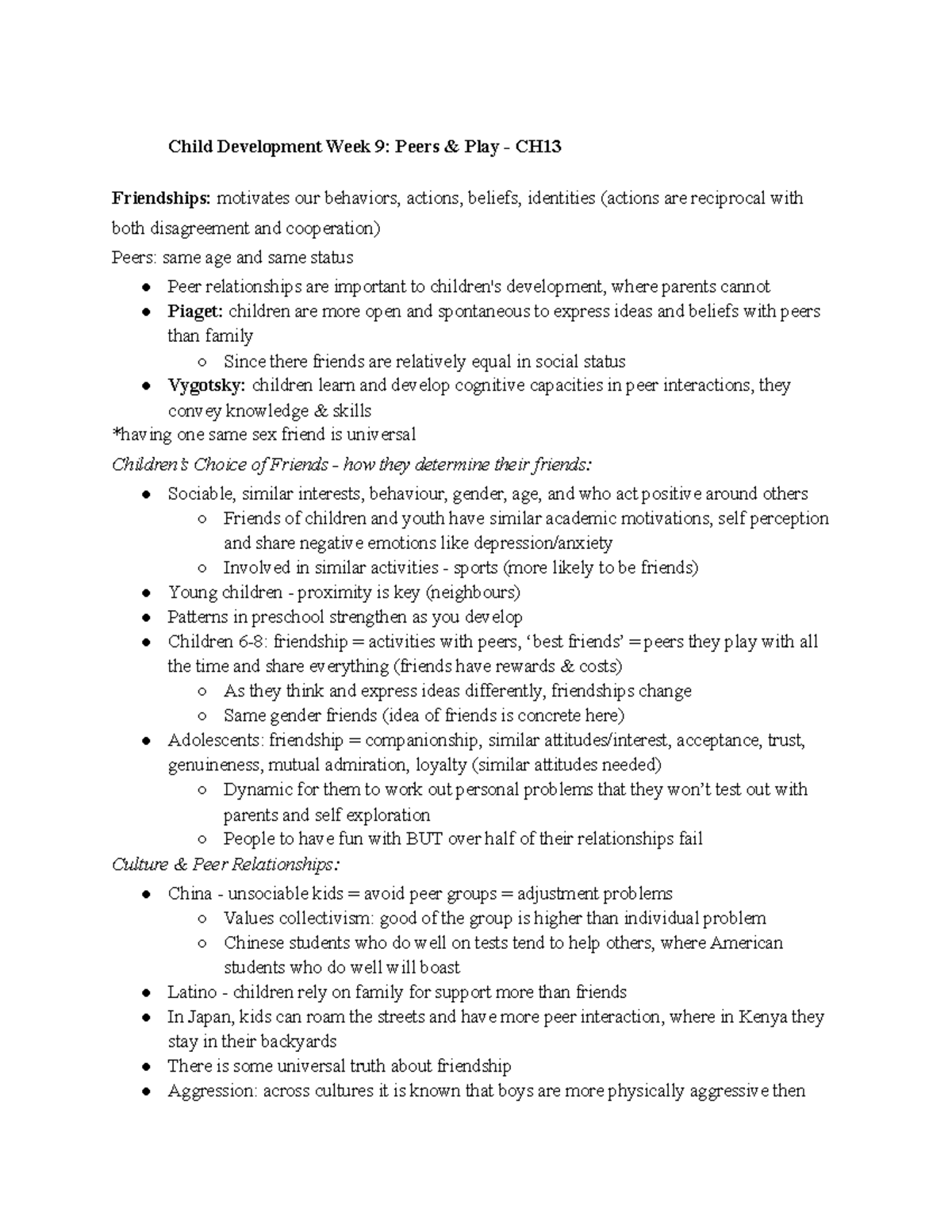 Psych week 9 - Summary Child Development - Child Development Week 9 ...