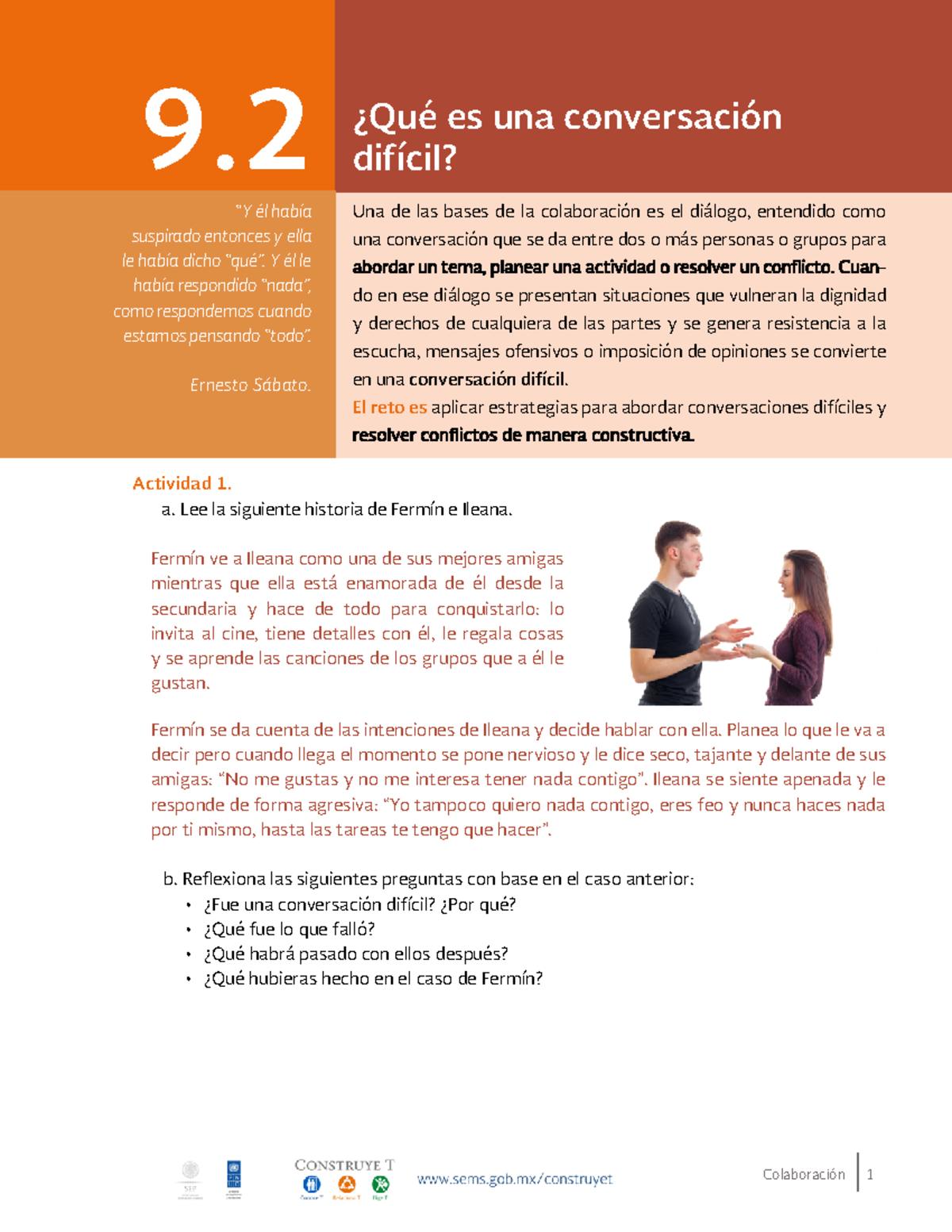 9 - Prácticas de relaciones interpersonales - Colaboración 1 Actividad ...