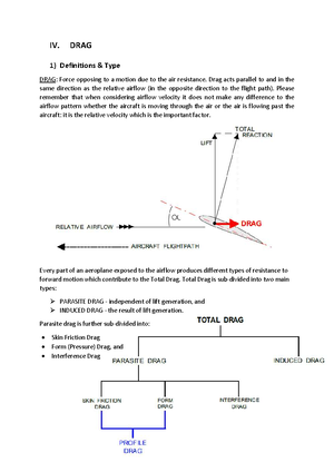 04 DRAG - drag - IV. DRAG 1) Definitions & Type DRAG: Force opposing to ...