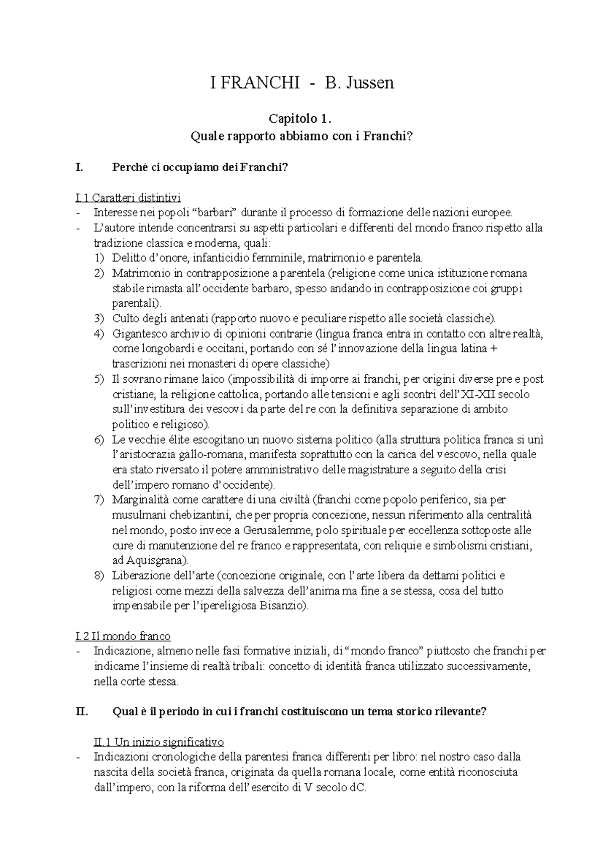 I Franchi - Breve riassunto per esame "Storia della tarda Antichità ...