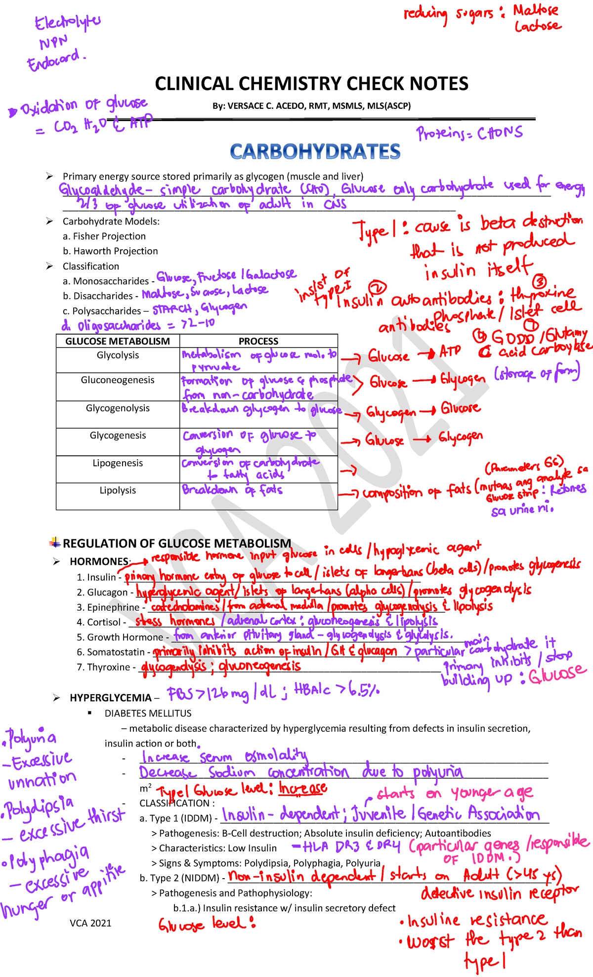 CC2 Check Notes - cc2 - CLINICAL CHEMISTRY CHECK NOTES By: VERSACE C ...
