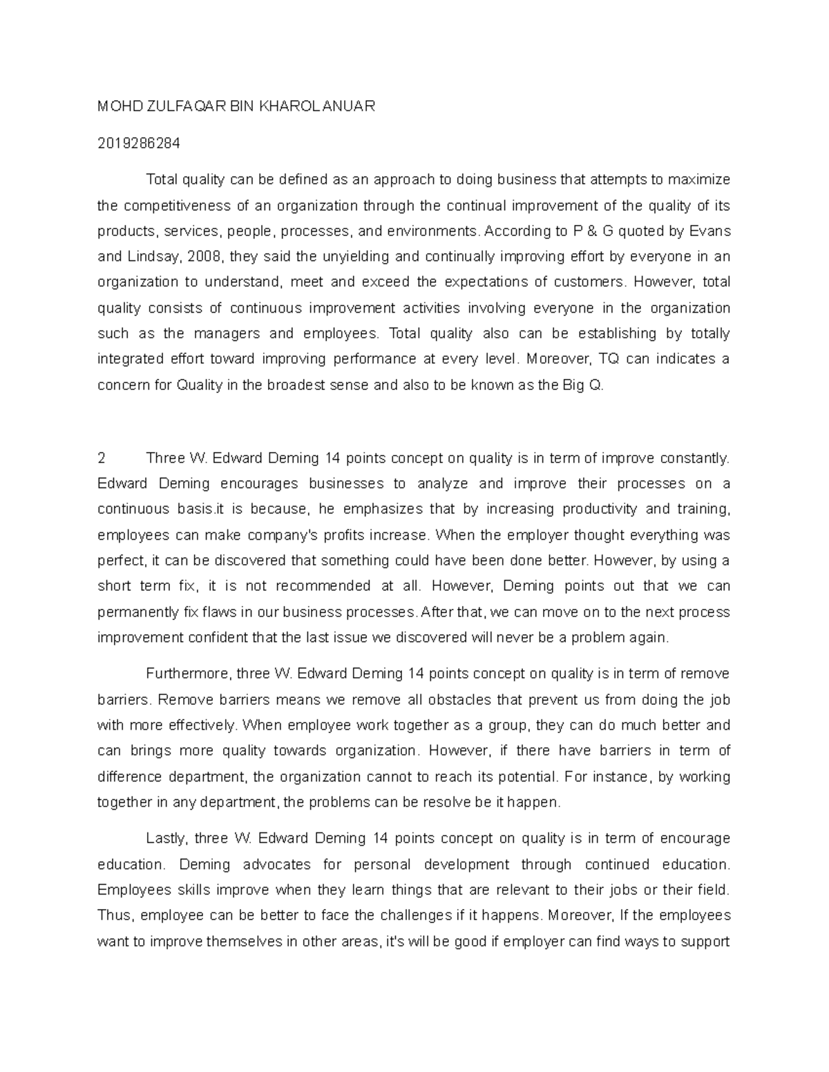 MOHD Zulfaqar BIN Kharol Anuar 2019 286284 MID TERM TEST - MOHD ...