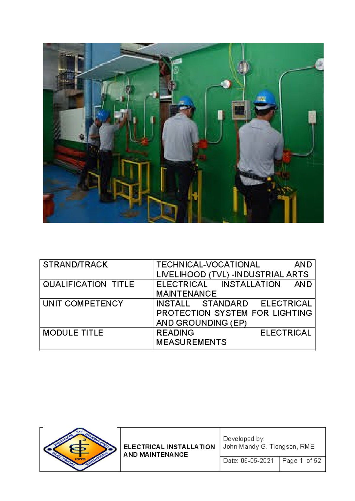 CBLM-Reading Electrical Measurements - STRAND/TRACK TECHNICAL ...