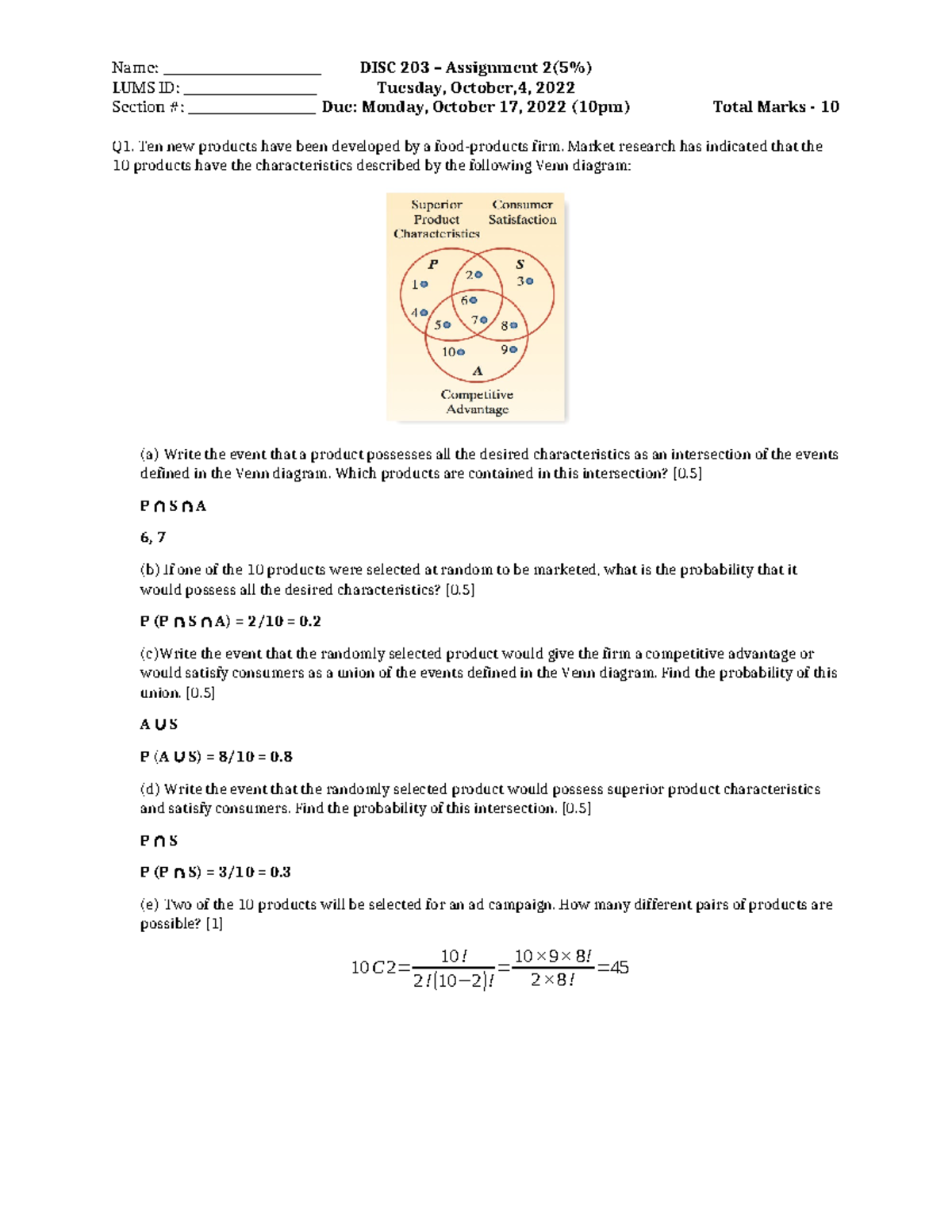 Assignment 2 solution - past quiz for practice - Name ...