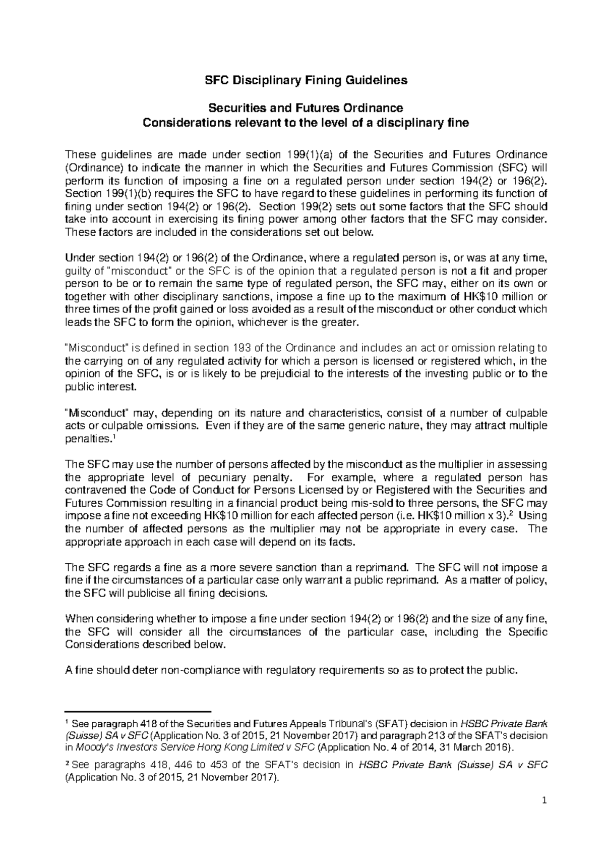 SFC disciplinary fining guidelines - SFC Disciplinary Fining Guidelines ...