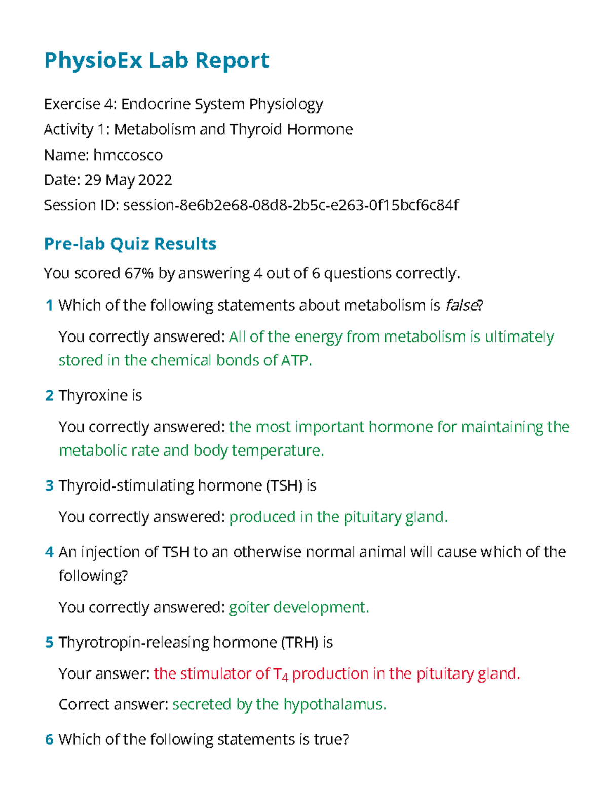 Physio Ex Exercise 4 Activity 1 - PhysioEx Lab Report Exercise 4 ...