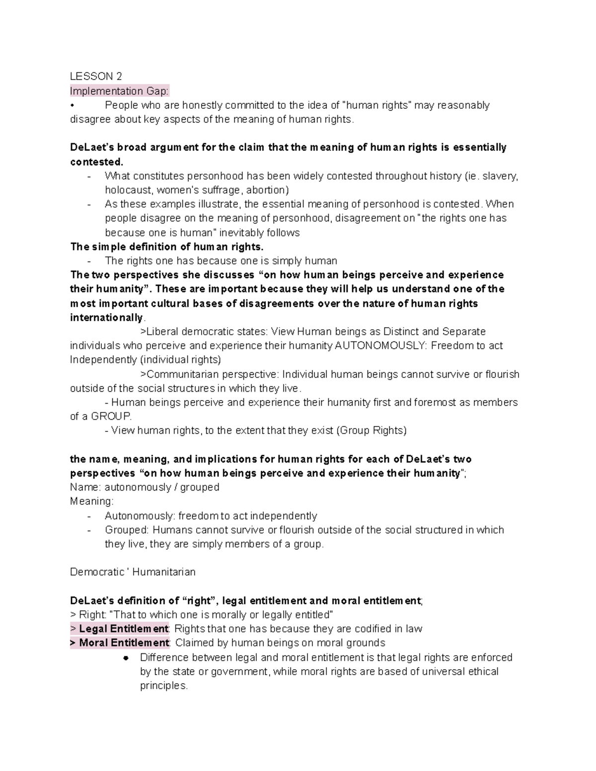 HR 100 lessons 1-4 - Notes for after lesson quizzes. Chapter 1-4 ...