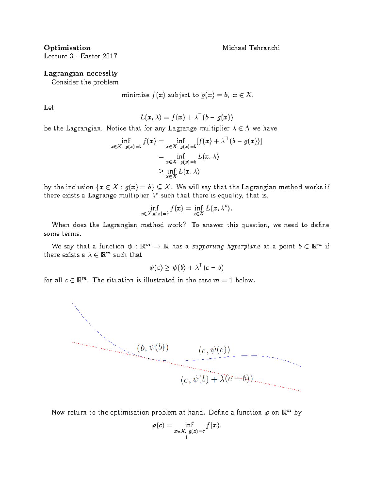 Optimisation 2016-2017 Lecture 3 - Optimisation Michael Tehranchi ...