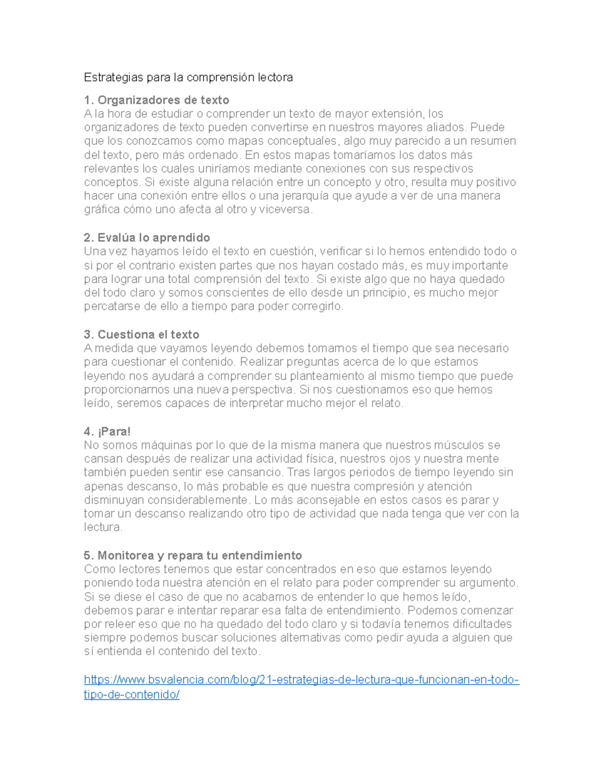 Estrategias para mejorar la comprensión lectora y escritura ...