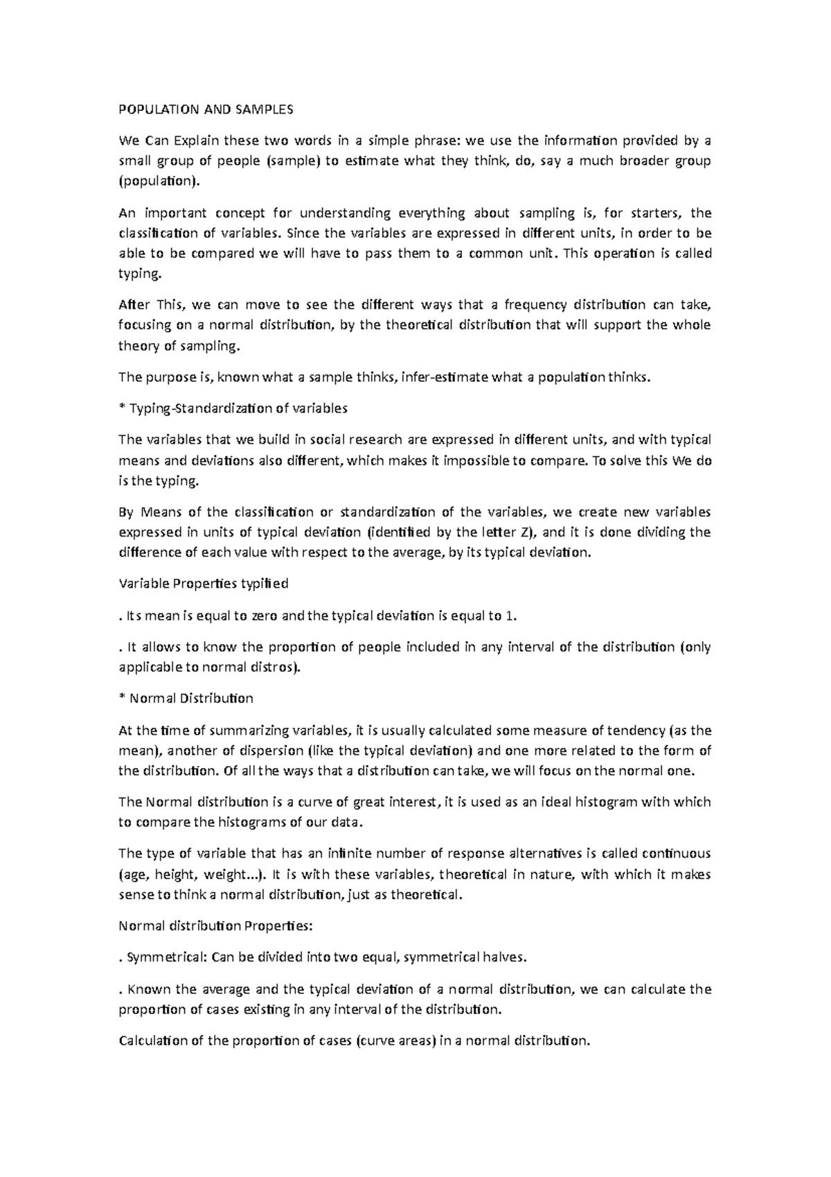 Population AND Samples - POPULATION AND SAMPLES We Can Explain these ...