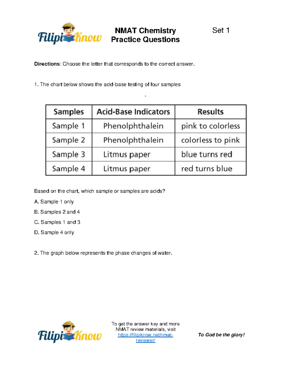 NMAT Chemistry Practice Questions Set 1 - NMAT Chemistry Practice ...