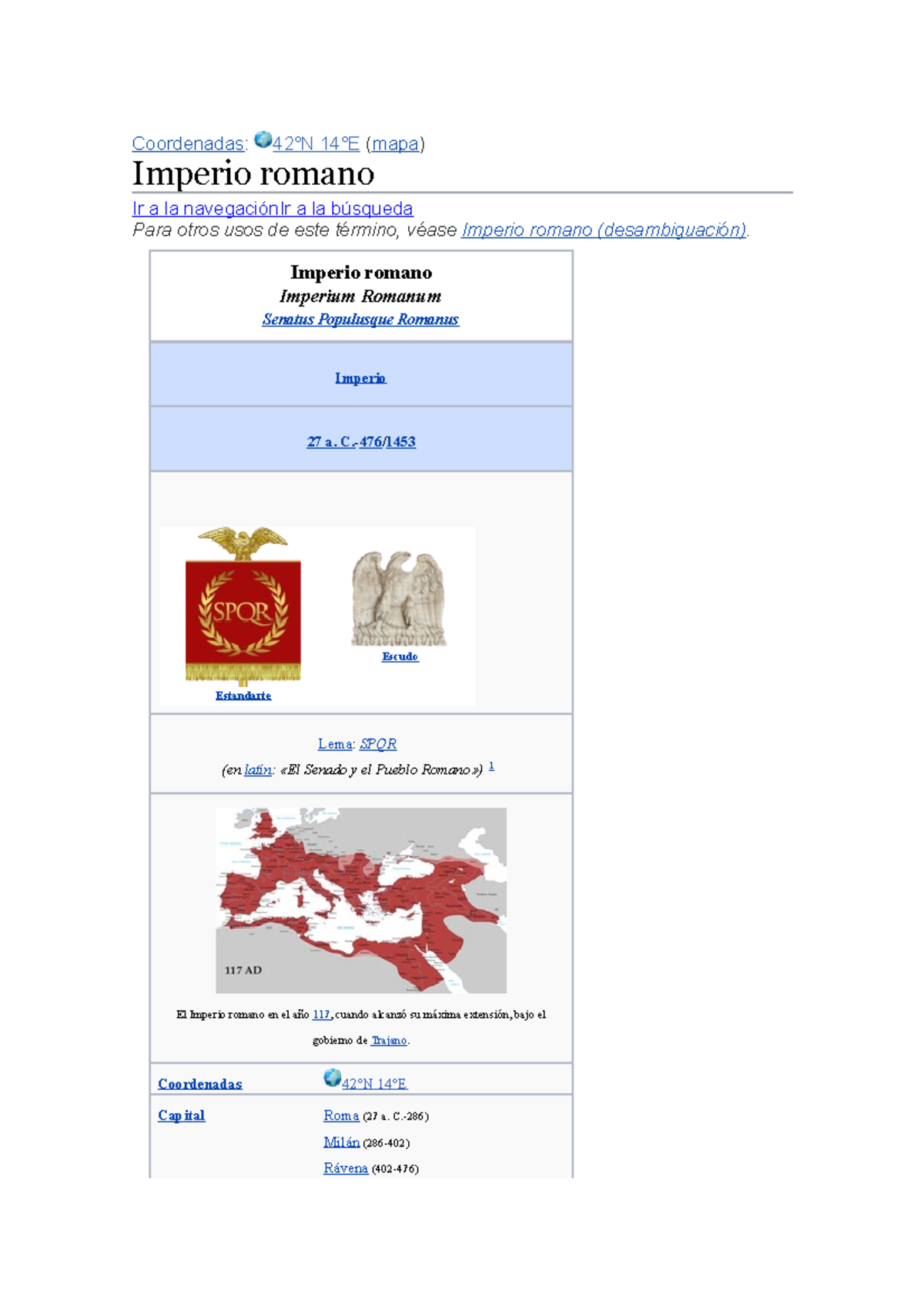 Imperio Romano - Imperio romano Imperium Romanum Senatus Populusque ...