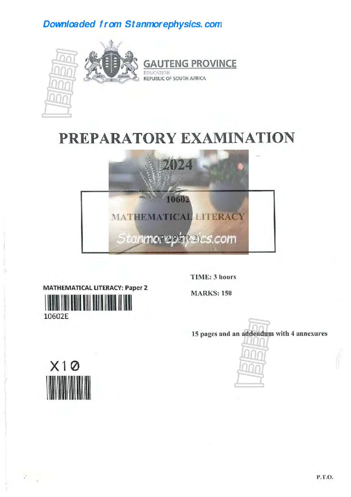 GP Maths Literacy Grade 12 September 2024 P2 and Memo - Studocu