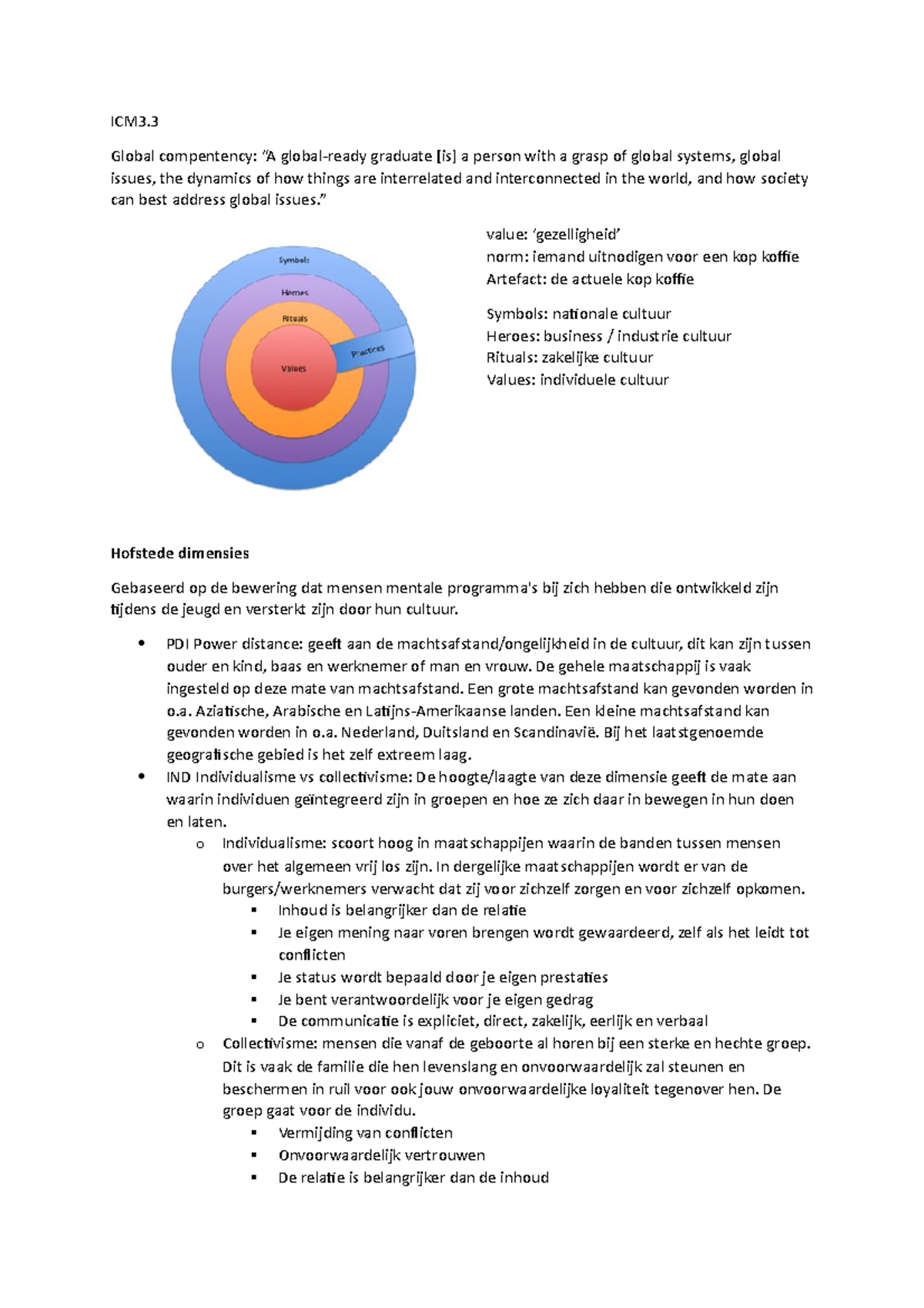 ICM3.3 samenvatting - ICM3 Global compentency: graduate a person with a ...