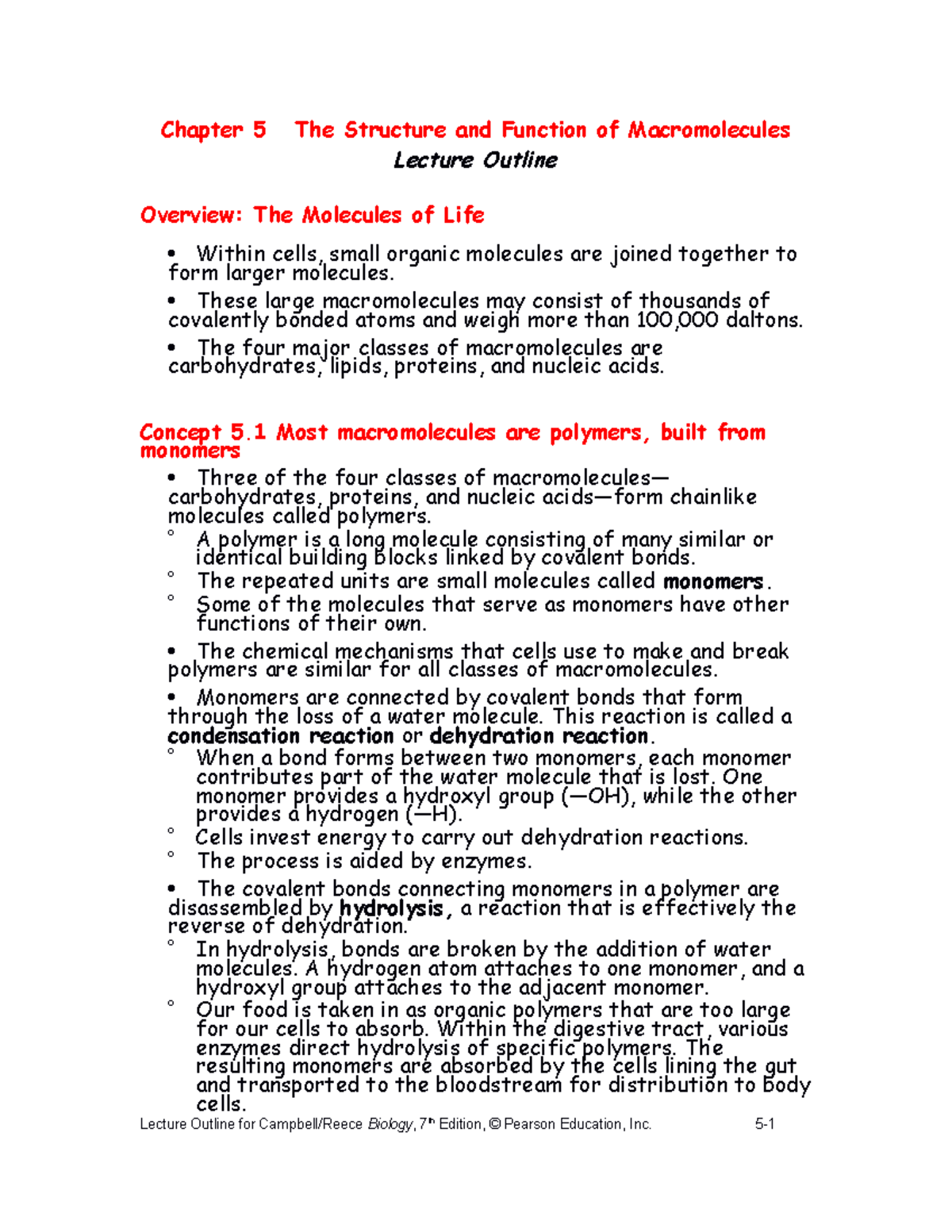 Chapter 5 0034 - Chapter 5 The Structure and Function of Macromolecules ...