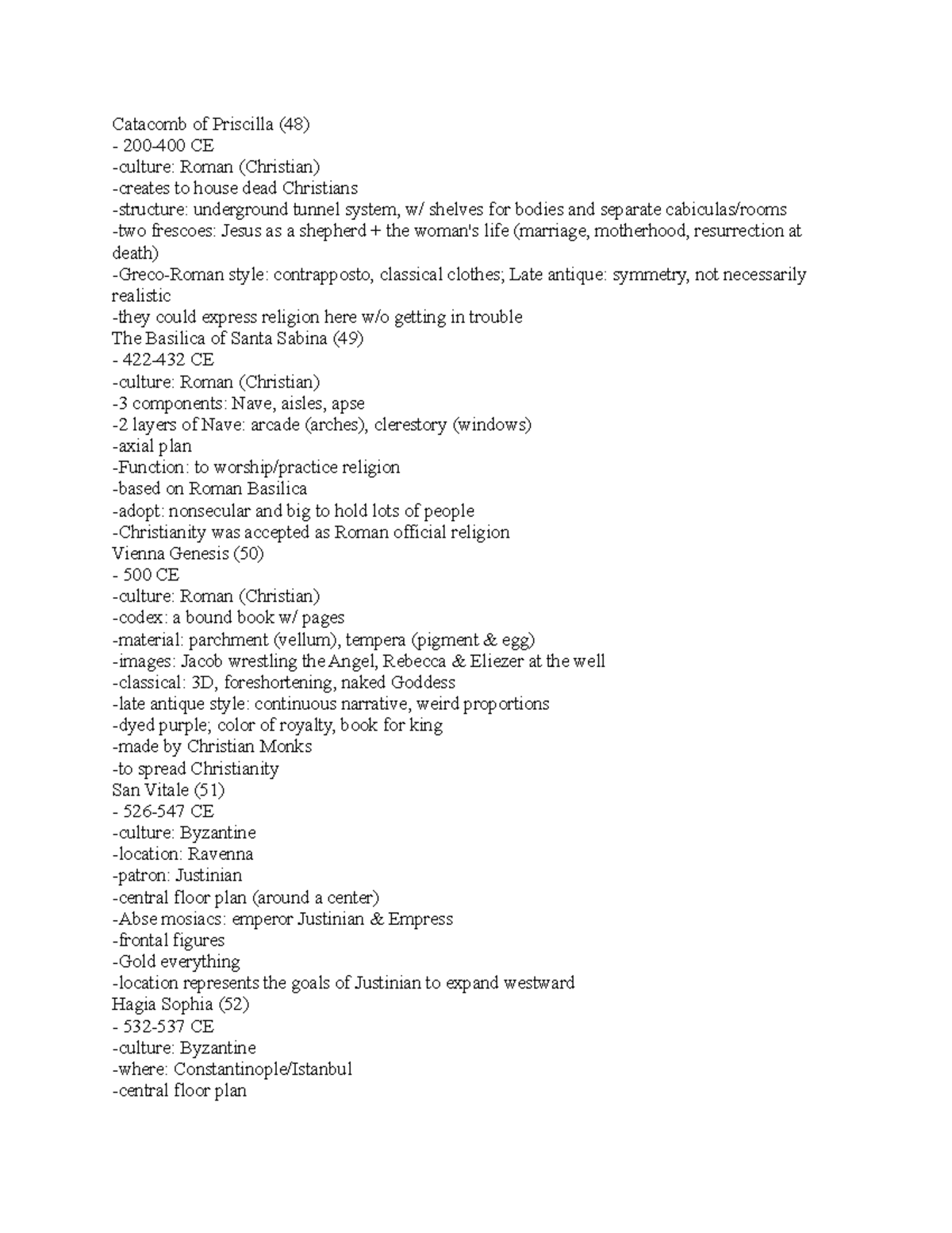 Ah 3 - notes - Catacomb of Priscilla (48) 200-400 CE -culture: Roman ...