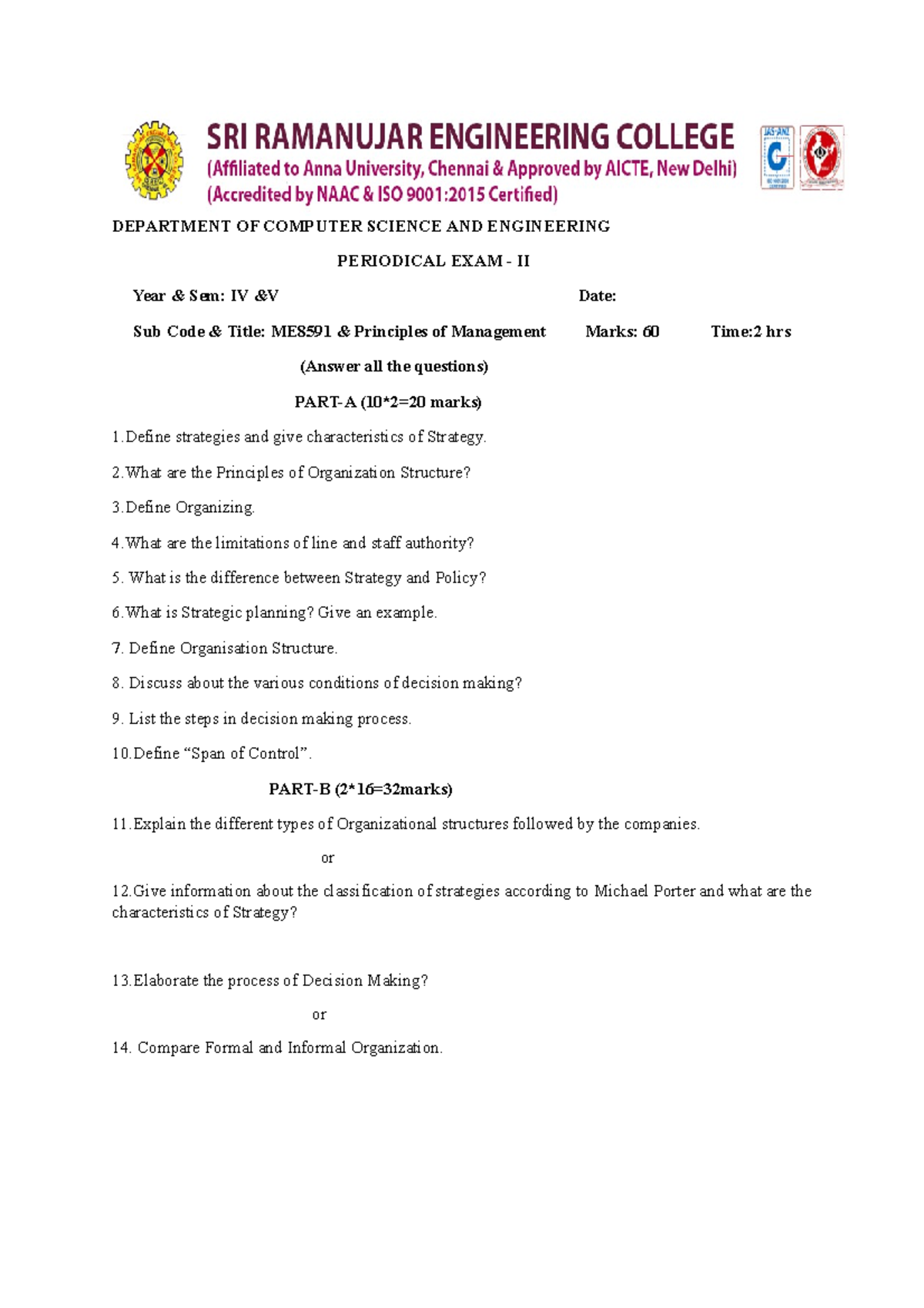 POM Periodical 2 - POM - DEPARTMENT OF COMPUTER SCIENCE AND ENGINEERING ...