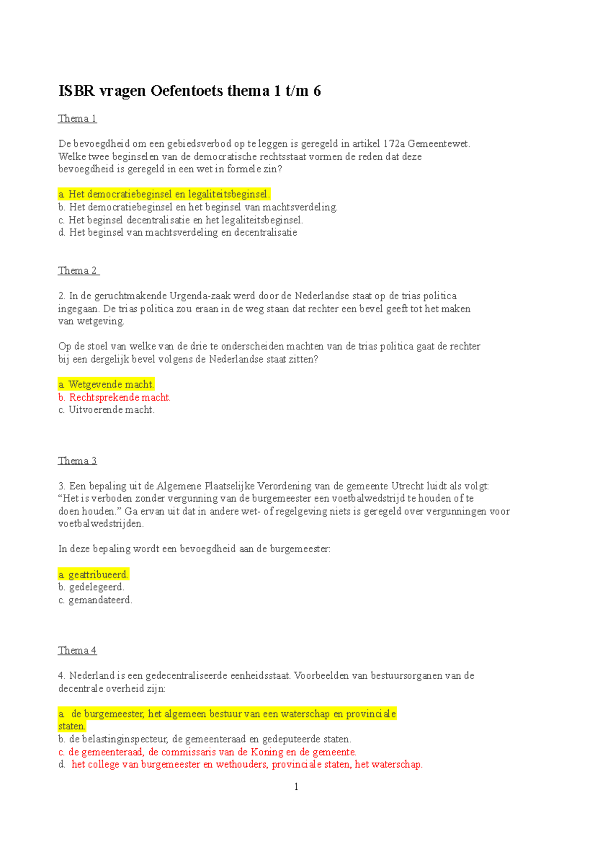 ISBR Vragen Oefentoets 5 oktober 2020 + antwoorden - ISBR vragen ...