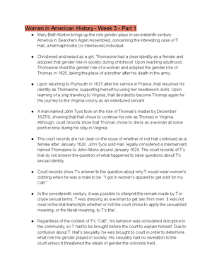 Women in American History - Week 1 - Part 2 - Women gained a benefit ...