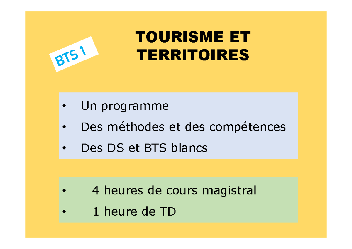 Présentation du programme BTS 1 PDF - TOURISME ET TERRITOIRES • Un ...