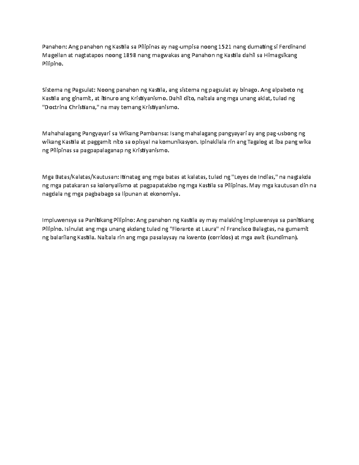 Panahon NG Kastila - here - Panahon: Ang panahon ng Kastila sa ...