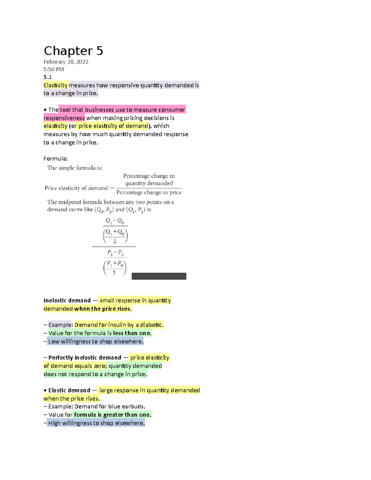ECON Chapter 5 .1 AND 5.2 Notes - Chapter 5 February 28, 2022 5:50 PM 5 ...